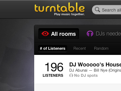 turntable.fm lobby by Adam Kopec on Dribbble