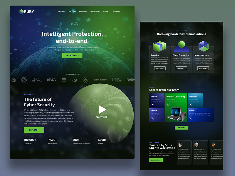 Tech Web Design (dark) by Rizky Amelinda on Dribbble