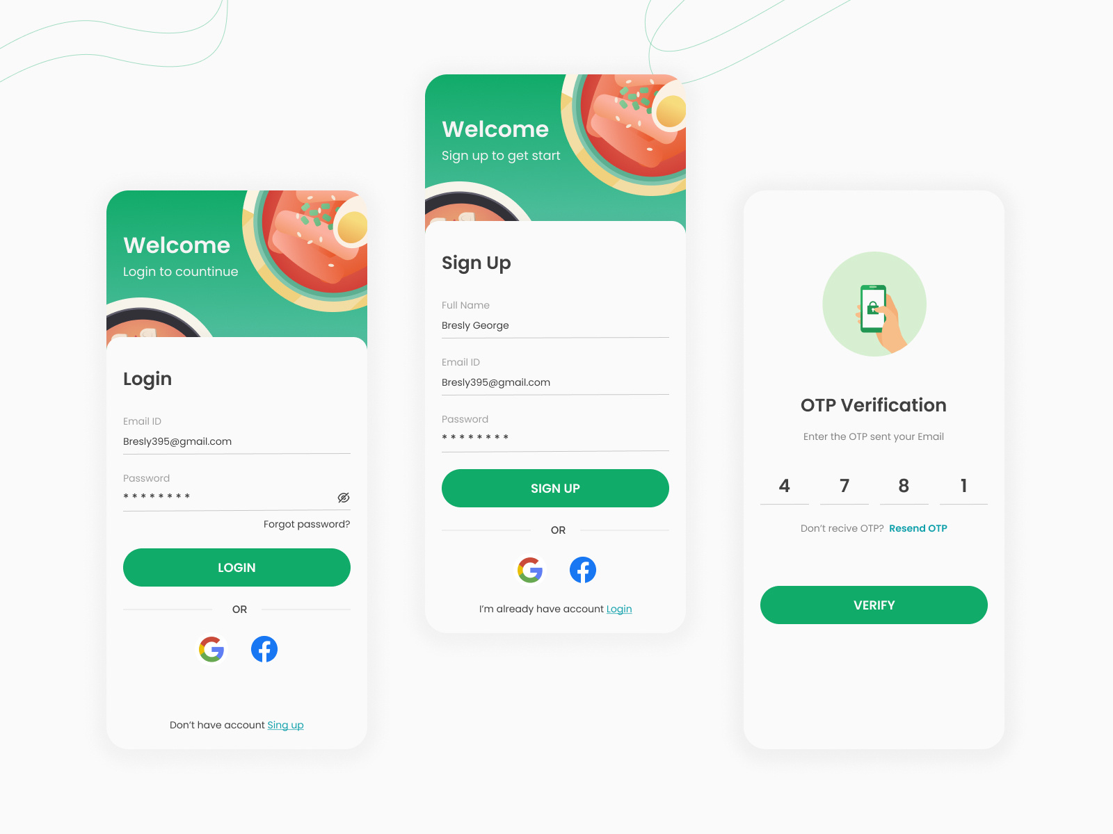 Login Screens by julian elvis bresly on Dribbble
