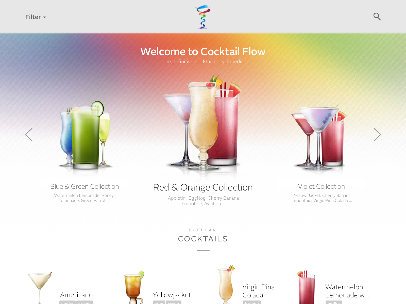 CocktailFlow website final screens by david udvardy on Dribbble