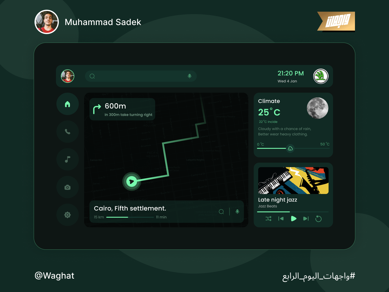 Car navigator ui consept by Muhammad Sadek on Dribbble
