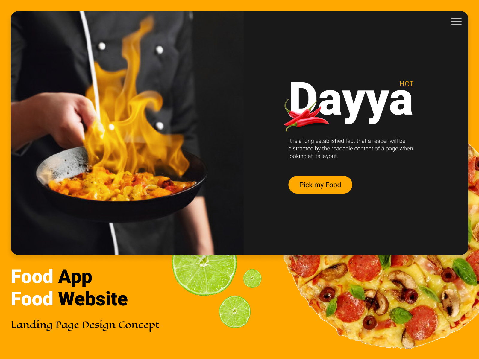 Food App / Food Website Landing Page Design Concept by Kelum ...