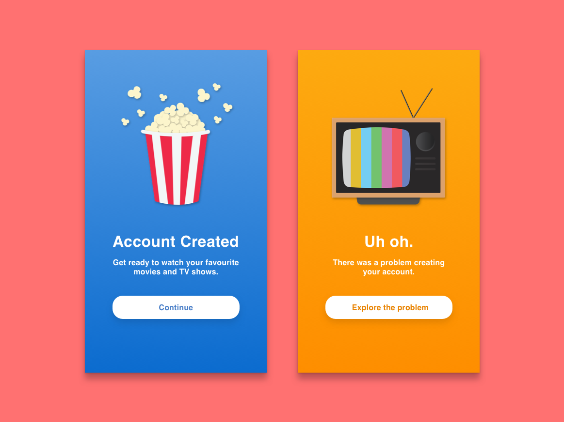 Daily UI 011 Flash Message Success and Failure by Alexandra Mills on ...