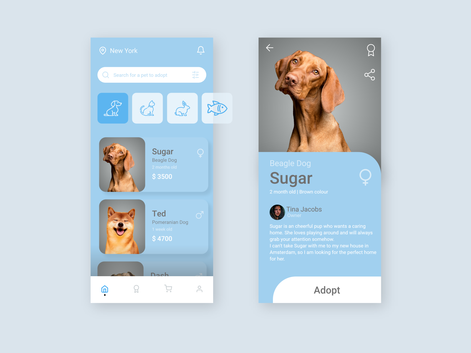 Pet Adoption UI/UX Design by Manvi Srivastava on Dribbble