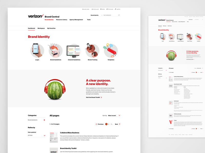 Verizon - Brand Central - Brand Identity Page by Katie Fricks on Dribbble