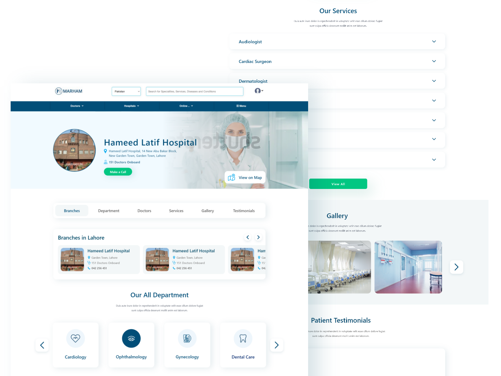 Hospital Detail Page Design by asad ale on Dribbble