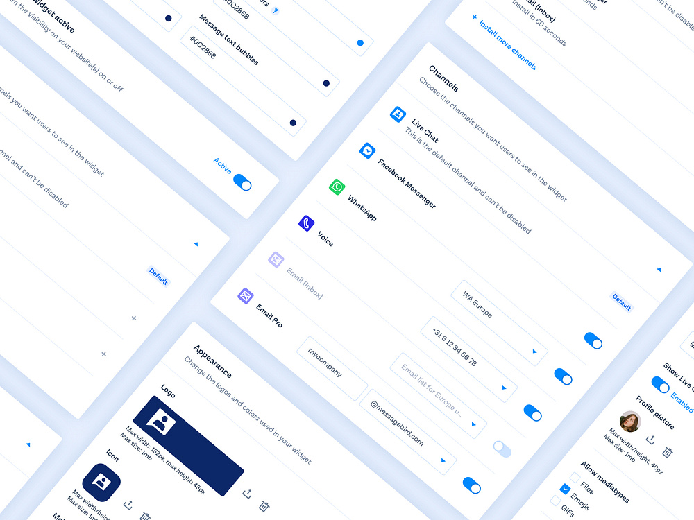 Omnichannel Chat Widget Settings by Leon on Dribbble