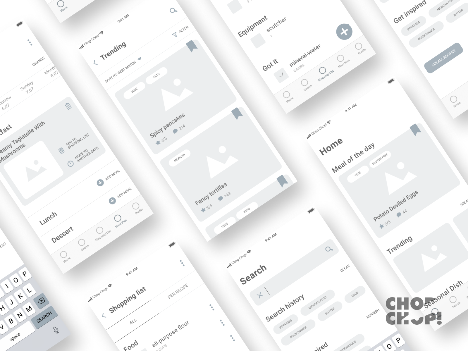 App wireframes - Chop Chop! app by Agnieszka Gdula💡 for Setapp on Dribbble