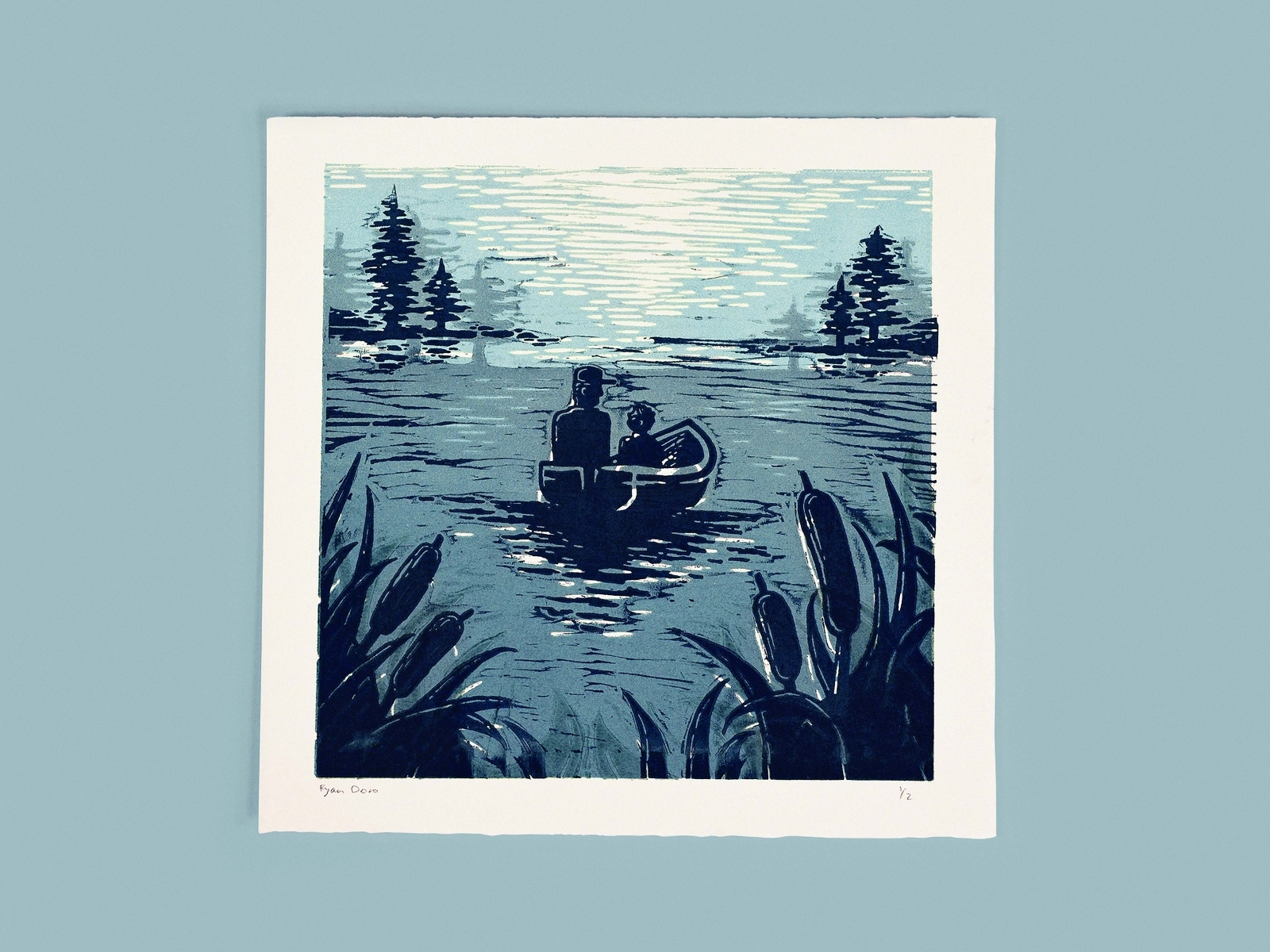 Linocut - Row Boat by Ryan Doro on Dribbble