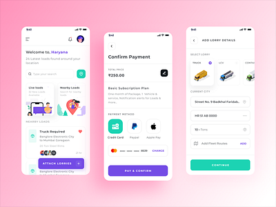 Truck Booking App UI by Danish Mehrab for Maple Design on Dribbble
