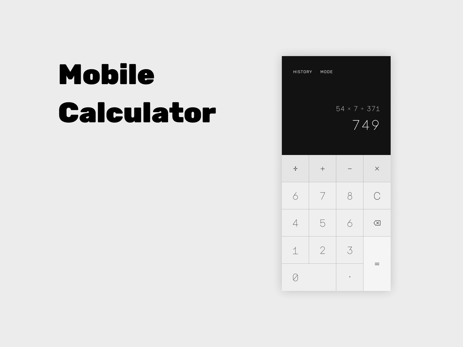 Mobile calculator by Ali Refahi on Dribbble