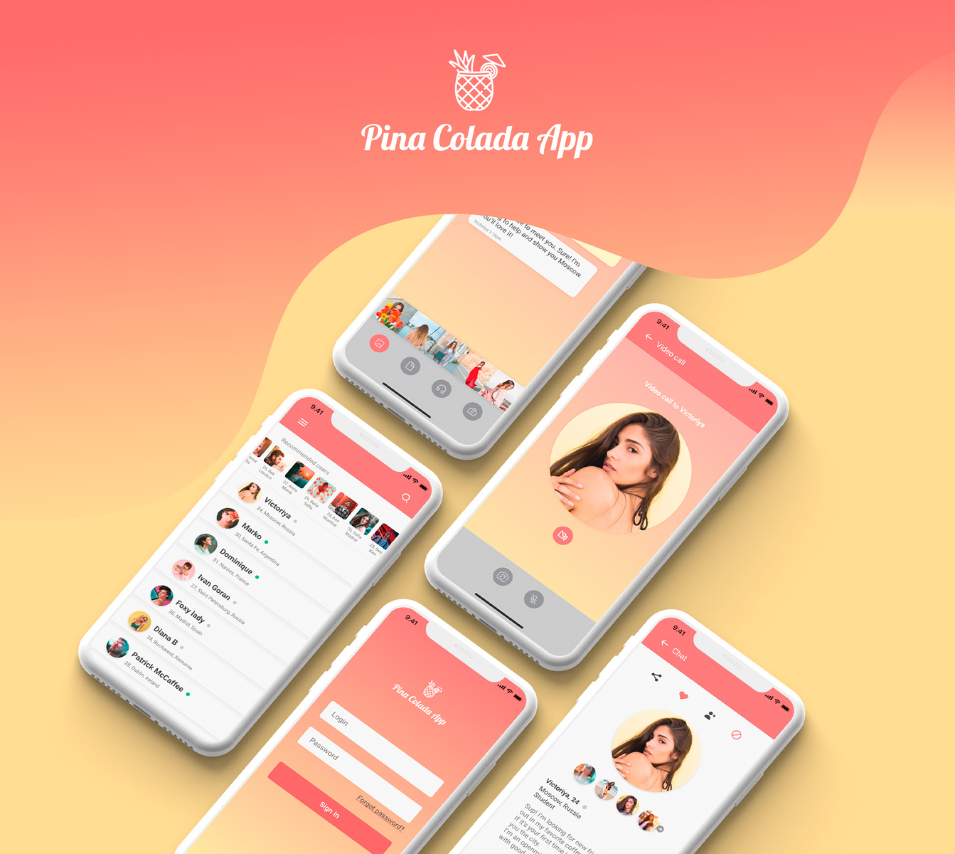 Pina Colada app by Arya Belochuk on Dribbble