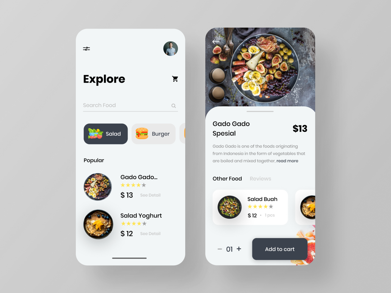 Food delivery app by Ade Bagus Pratama on Dribbble
