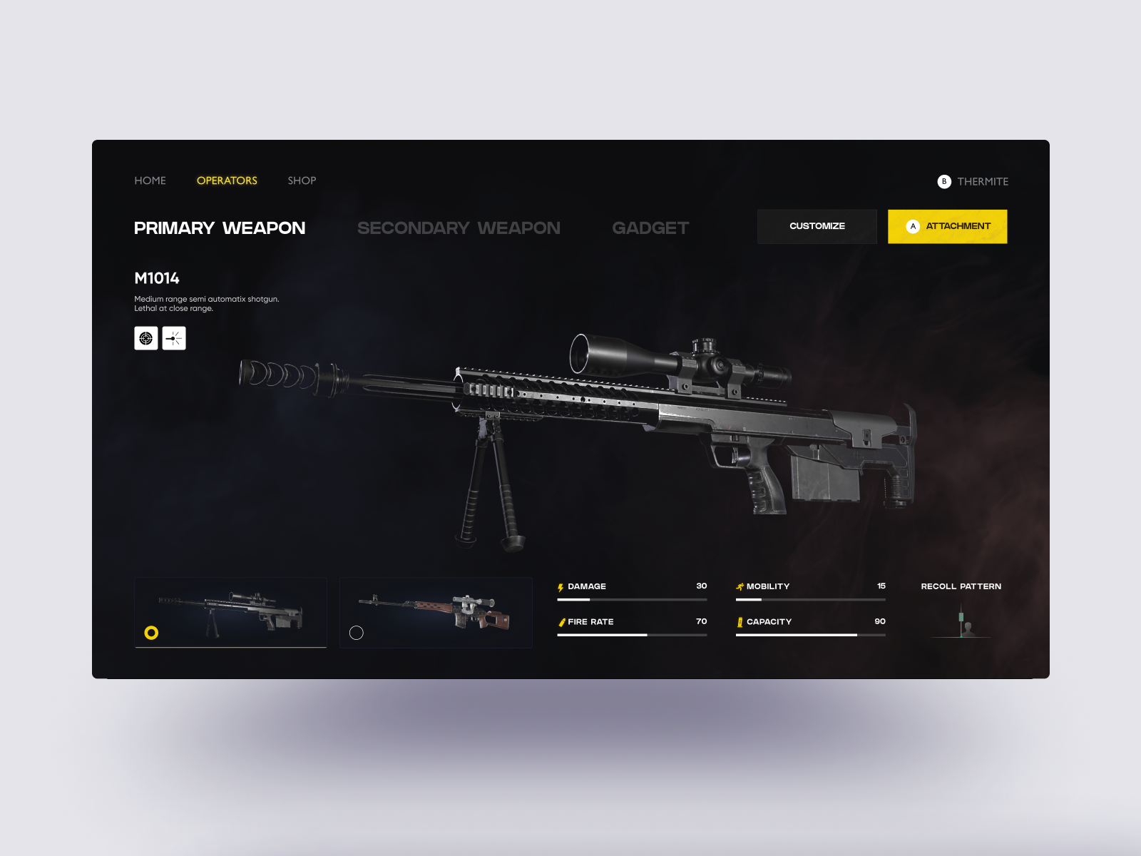 Rainbow Six Redesign - Weapon Screen by Kari Socol⚡ on Dribbble