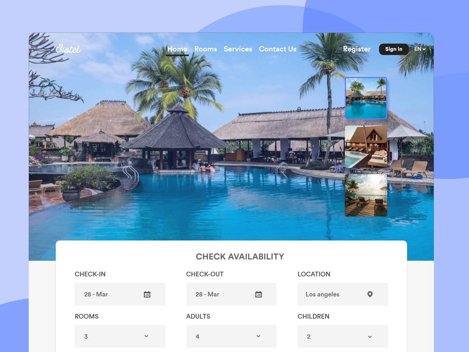 Hotel Booking Web Design by raj chavada on Dribbble