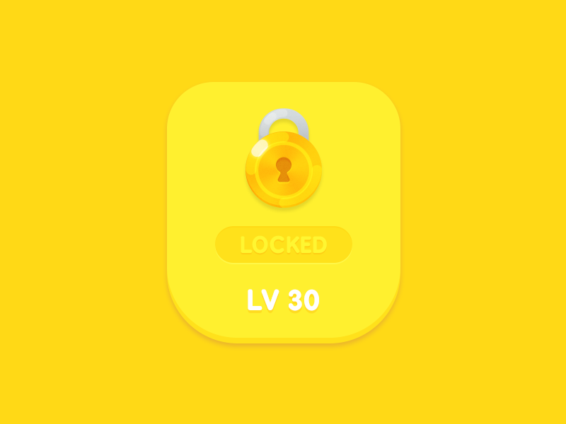 GUI Kit Yellow Kids Level Lock by Layer Lab on Dribbble