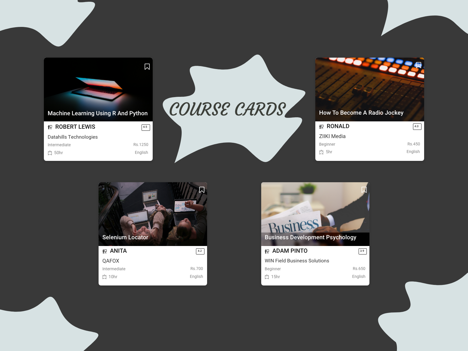 Course Cards by Roshika Poojary on Dribbble