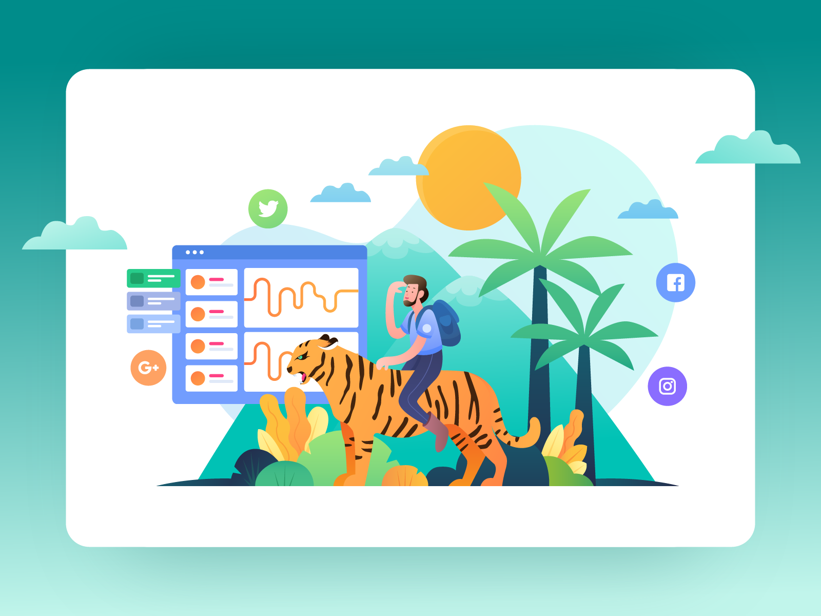 Maung - Social Media Management Tools Illustration by Moonlab Studio on Dribbble
