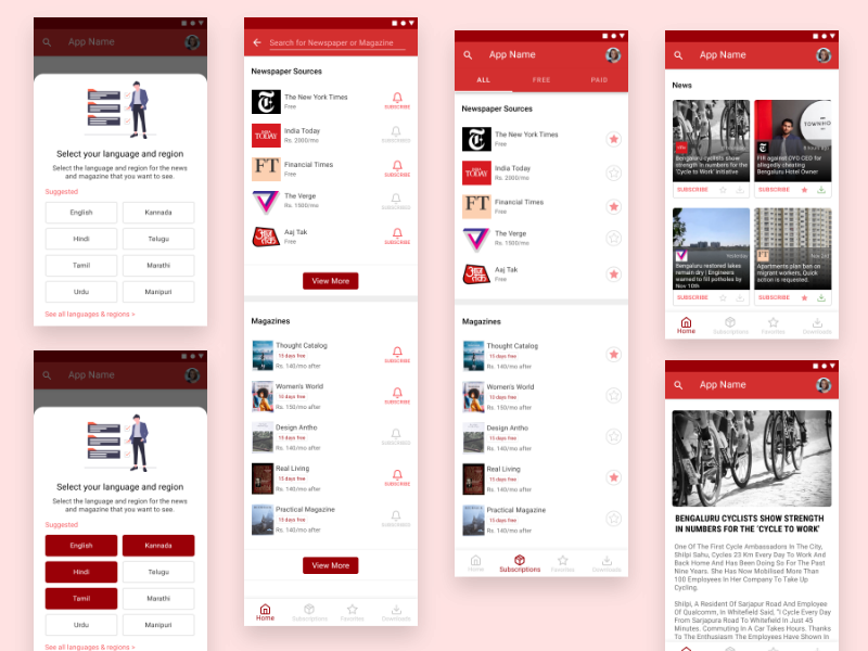 Android App UI - News App by Naveen SR on Dribbble