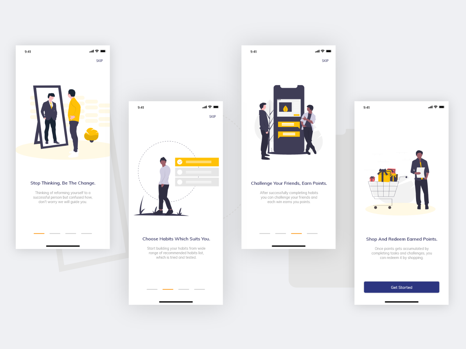iOS App UI Onboarding Screens by Naveen SR on Dribbble