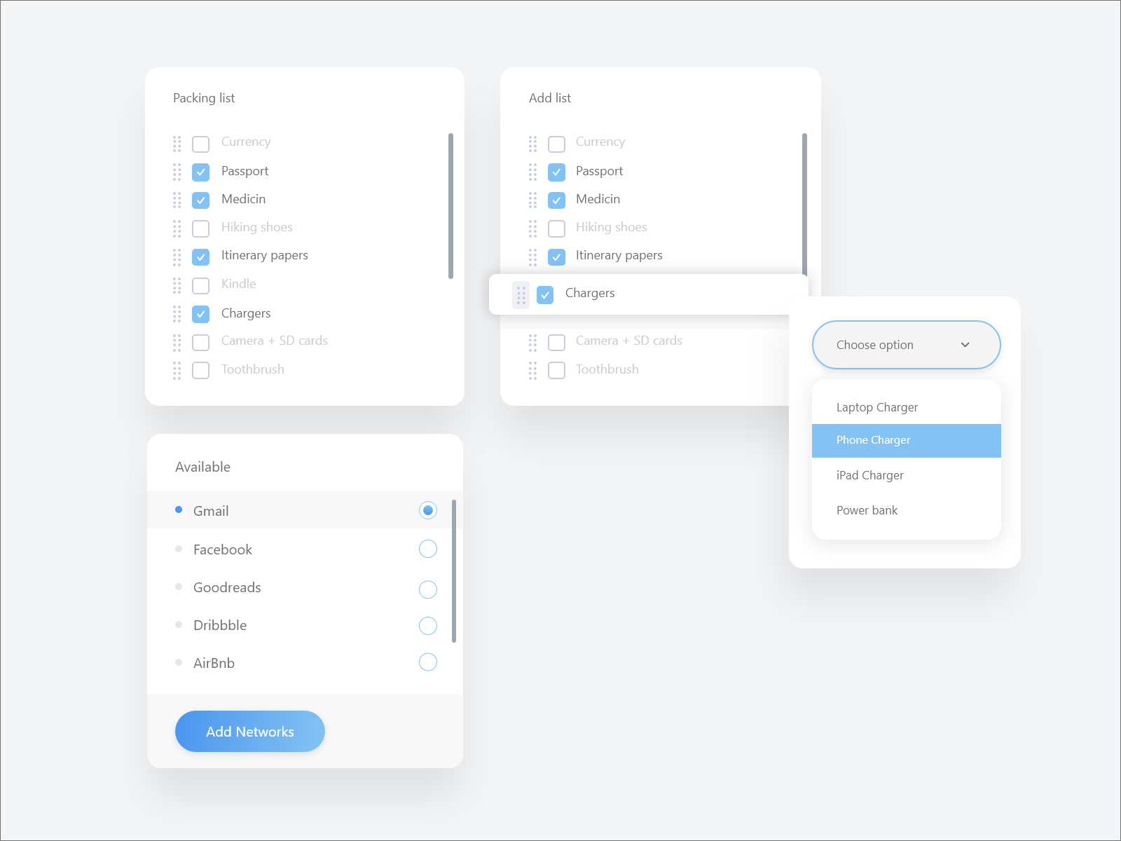 List with check box by Belanove K Binu on Dribbble
