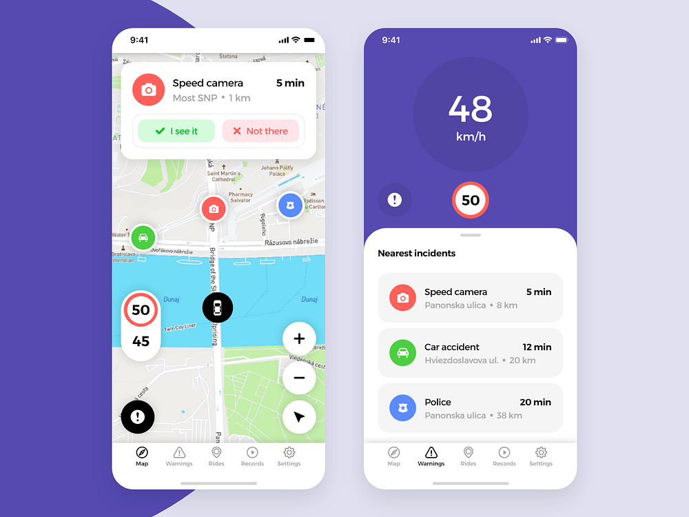 Navigation app by Radovan Tucek on Dribbble