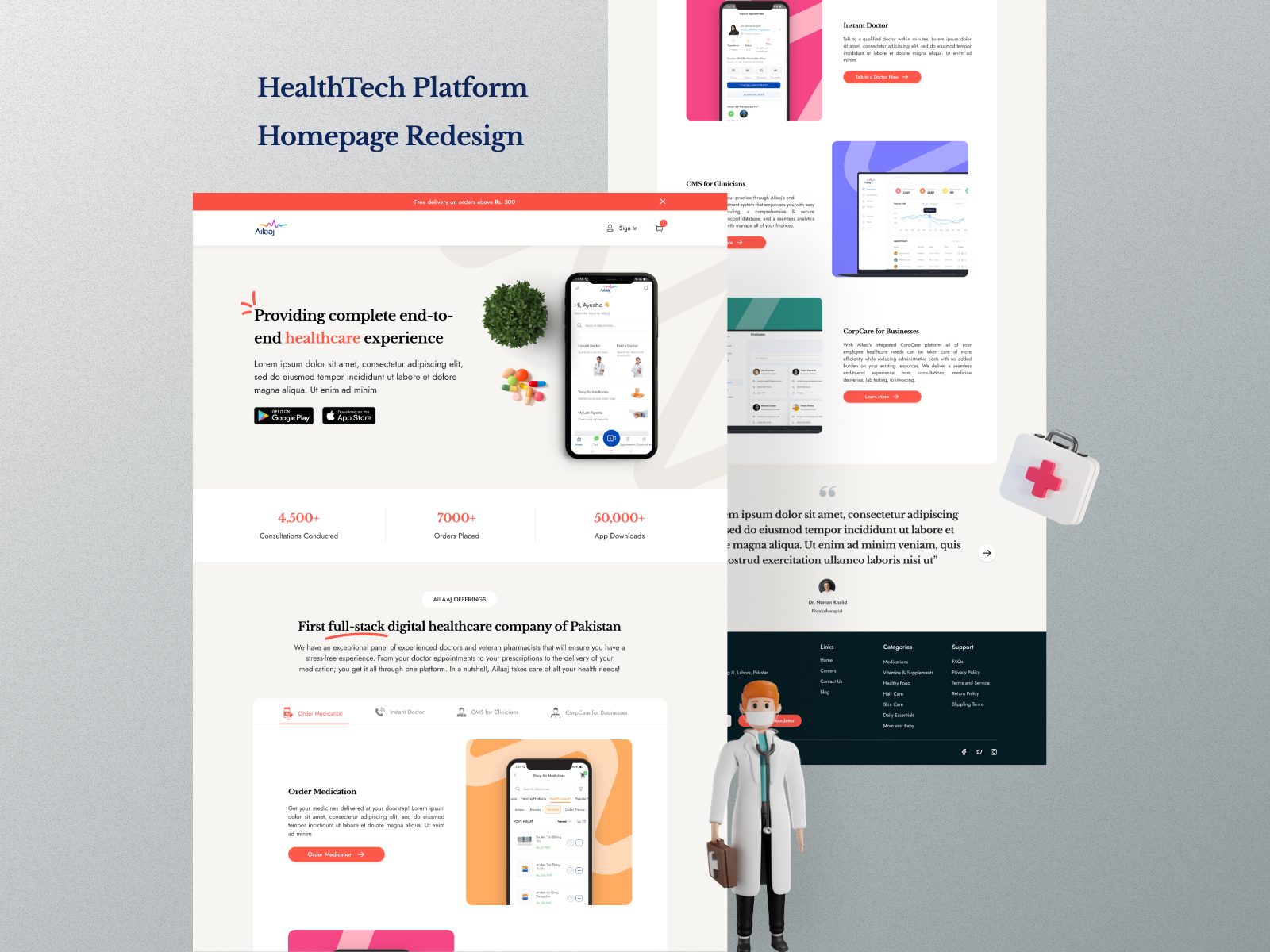 HealthTech Website Redesign - Case Study by Ayesha Dar on Dribbble