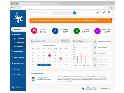 School Management Dashboard/Admin panel Template by Abu Zar Gifari on ...