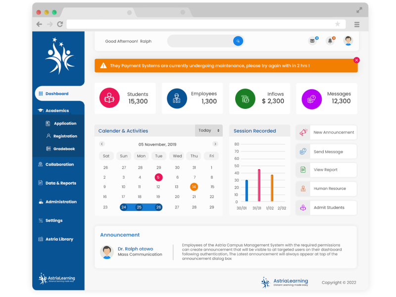 School Management Dashboard/Admin panel Template by Abu Zar Gifari on ...