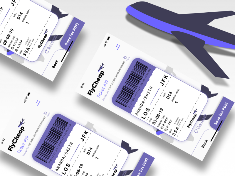 FlyCheap Airline Booking app -- Receipt page by Sodiq Olanrewaju on ...