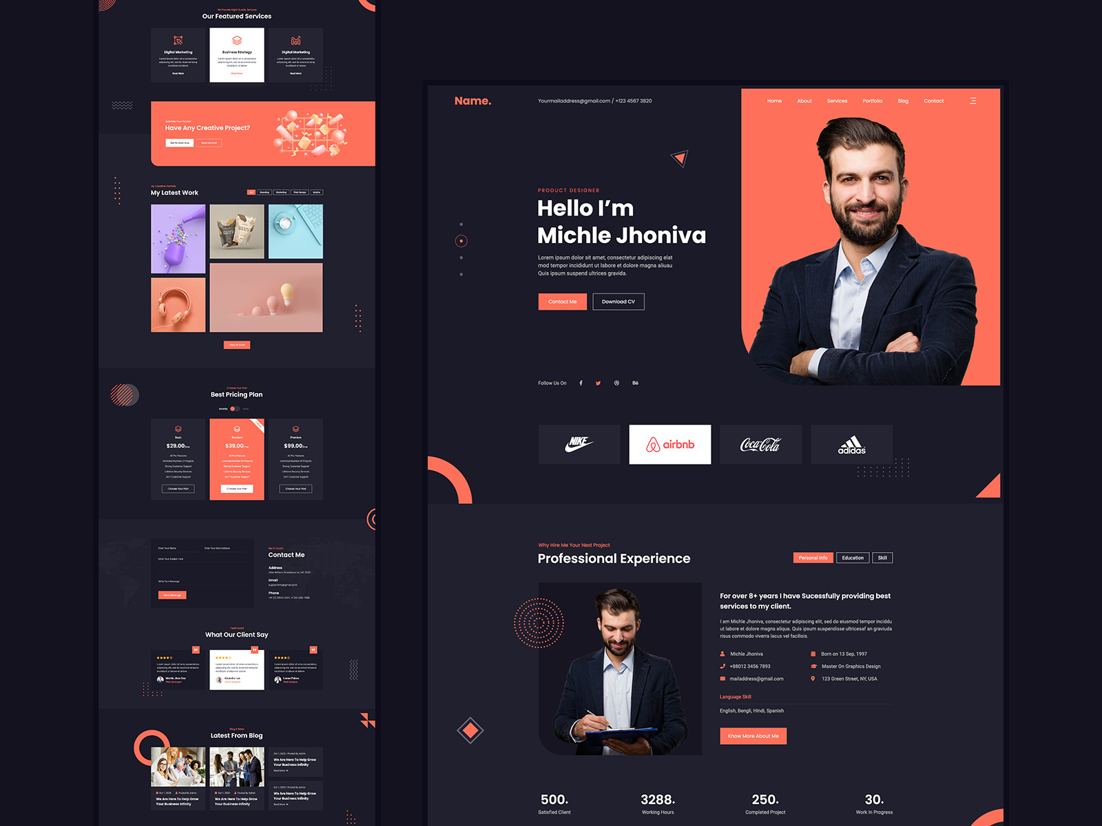 Dark Creative Portfolio Landing Page By Code Astrology On Dribbble