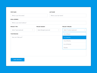 Custom Contact Form by Johnny Jakubowicz on Dribbble