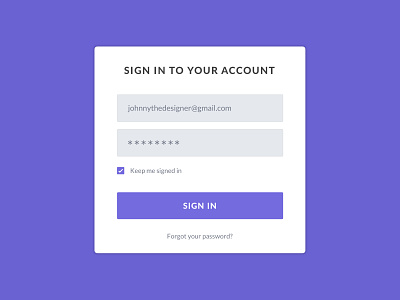 Login Screen - Daily UI Challenge #001 by Johnny Jakubowicz on Dribbble