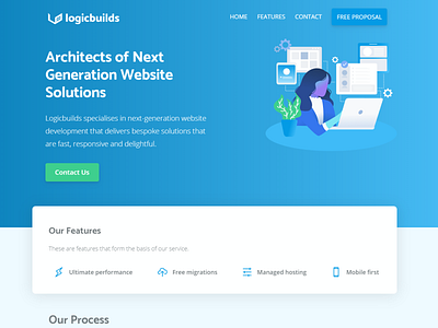 Logicbuilds Website Homepage by Schalk Burger on Dribbble