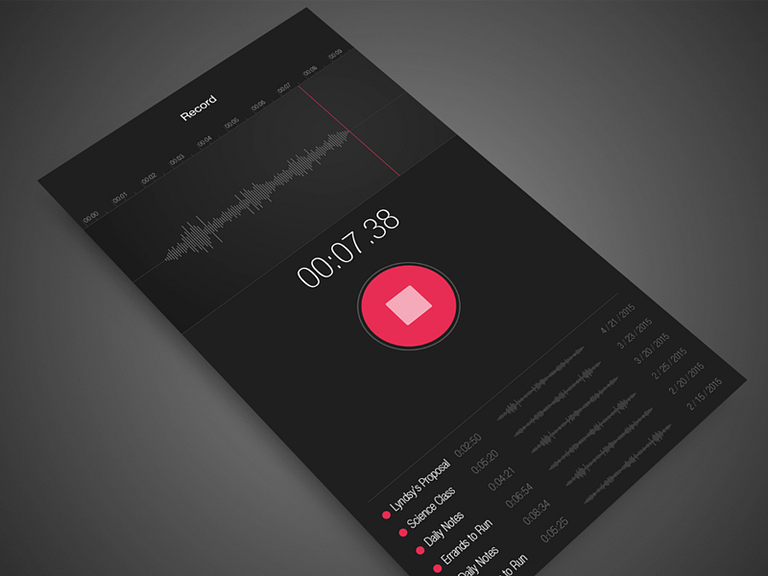 Voice Recorder App by Andrew So on Dribbble