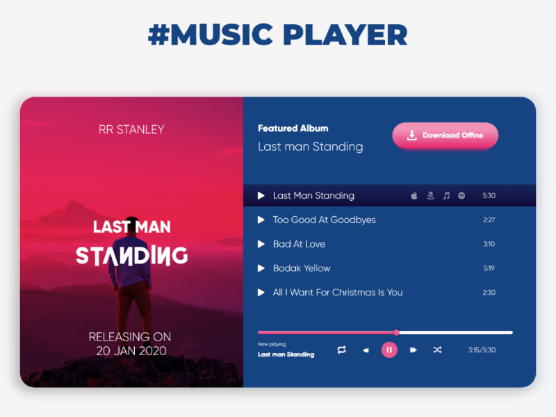 Music player by Ishant Sharma on Dribbble