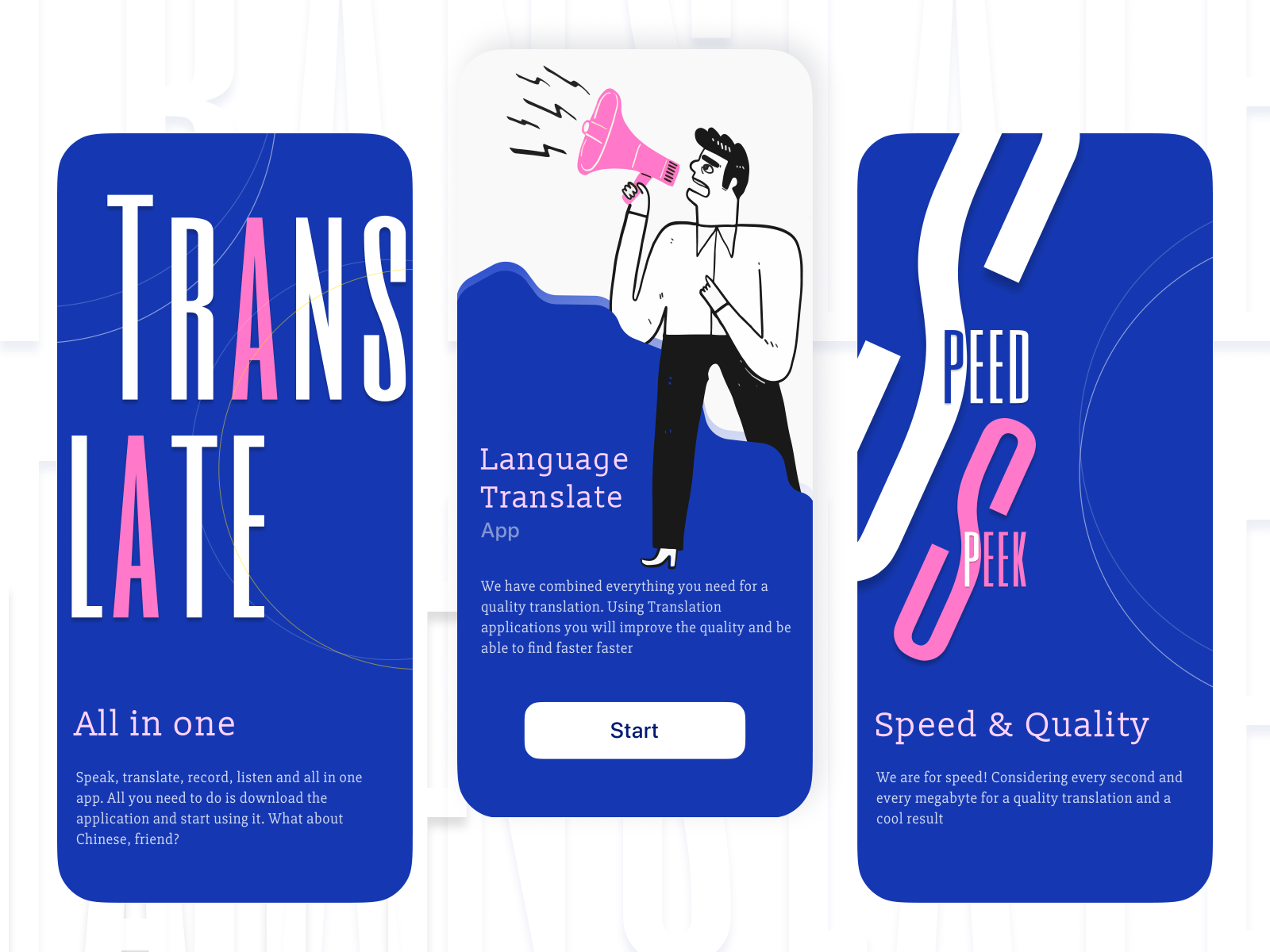 Onboarding for translator /UI by Anastasiia on Dribbble