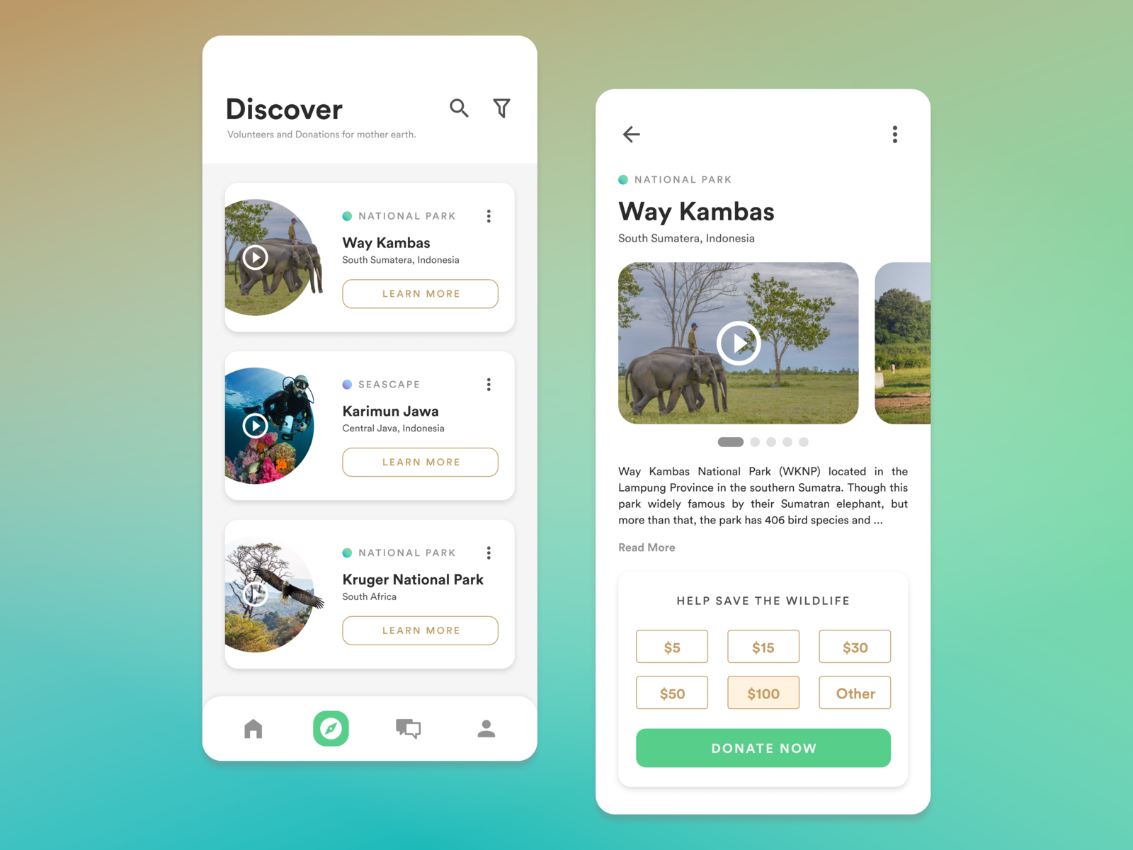 Animal Conservation App by Risyad Ilmawan on Dribbble