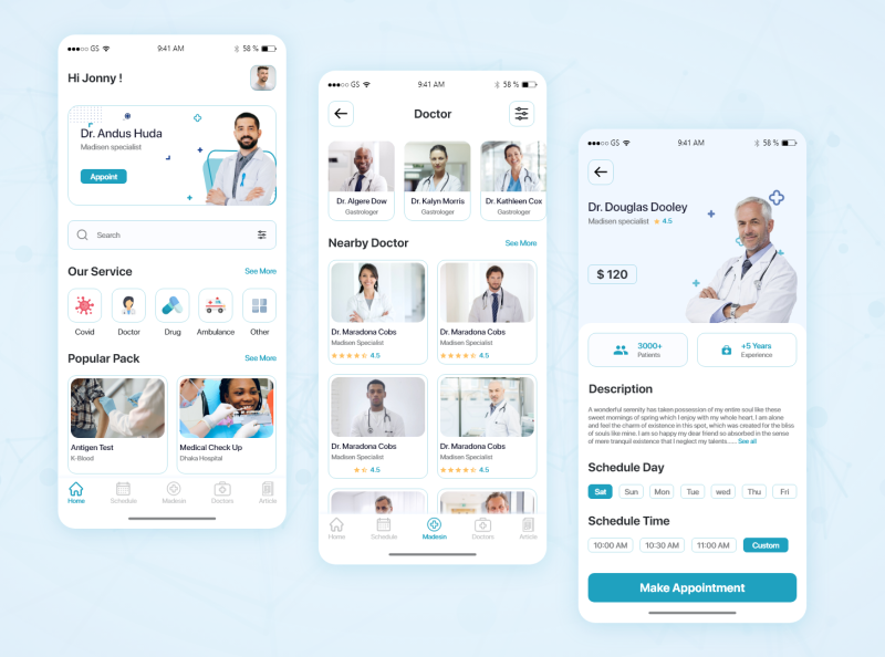 Dribbble - Madical Service App.png by Ismail Hussain