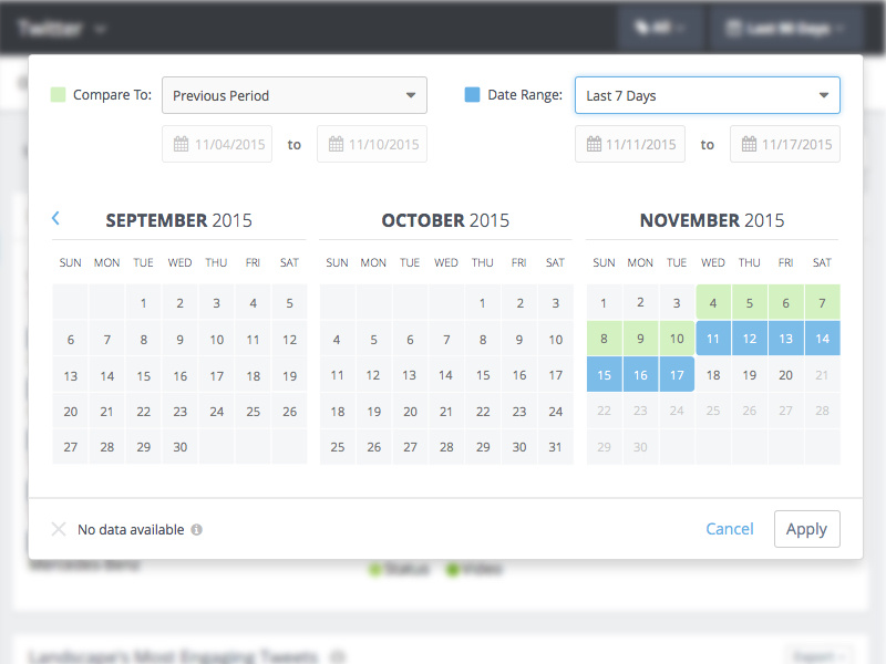 Date Range Selector by Joel Hubartt on Dribbble