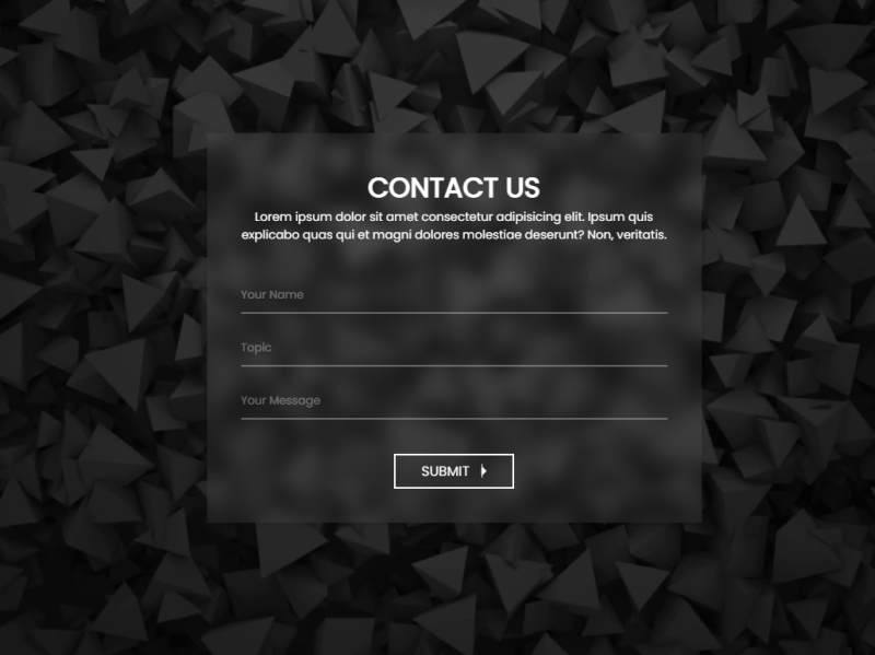 Contact Us Form Html Css Js