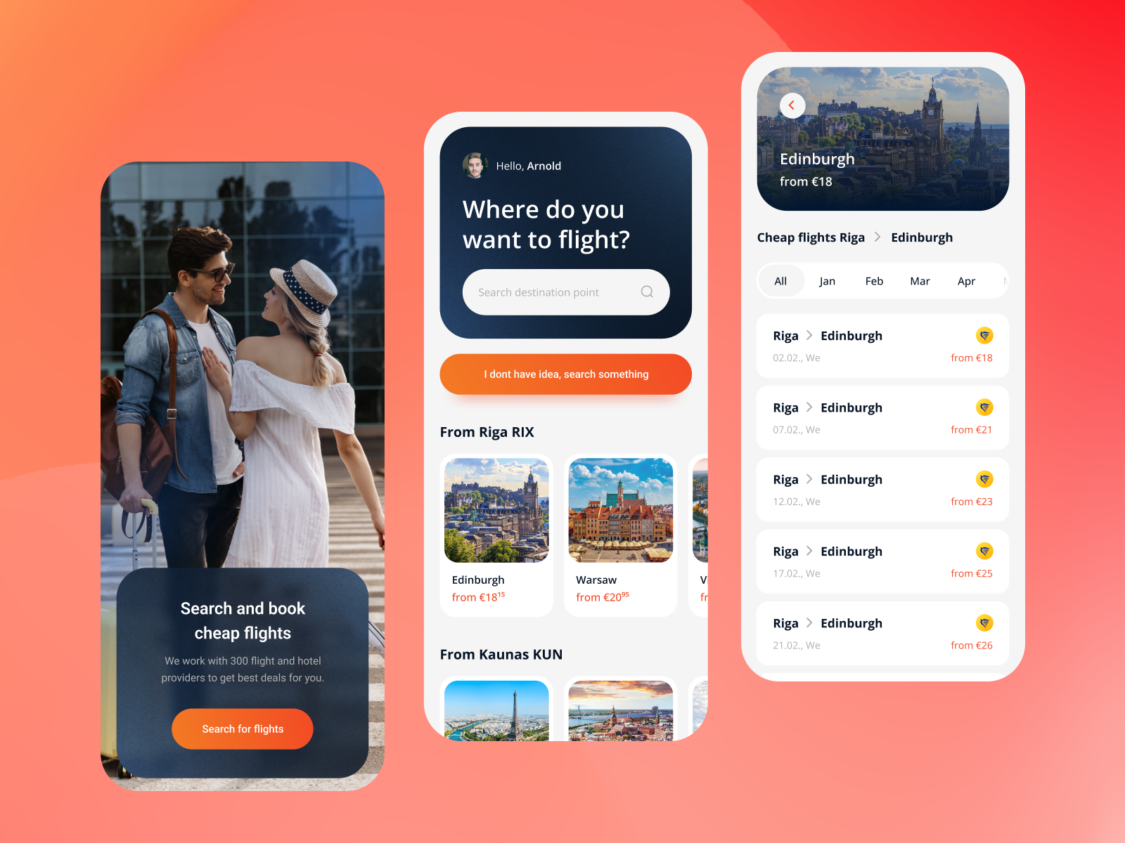 Mobile app design concept | Cheap Flights by Dmitry Chernov on Dribbble