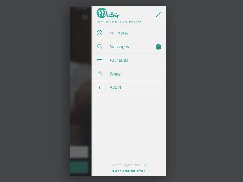 Side Menu / Drawer Navigation by Andrew Daniels on Dribbble