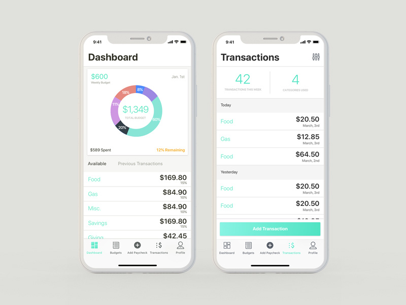WIP - Finance App Dashboard by Andrew Daniels on Dribbble