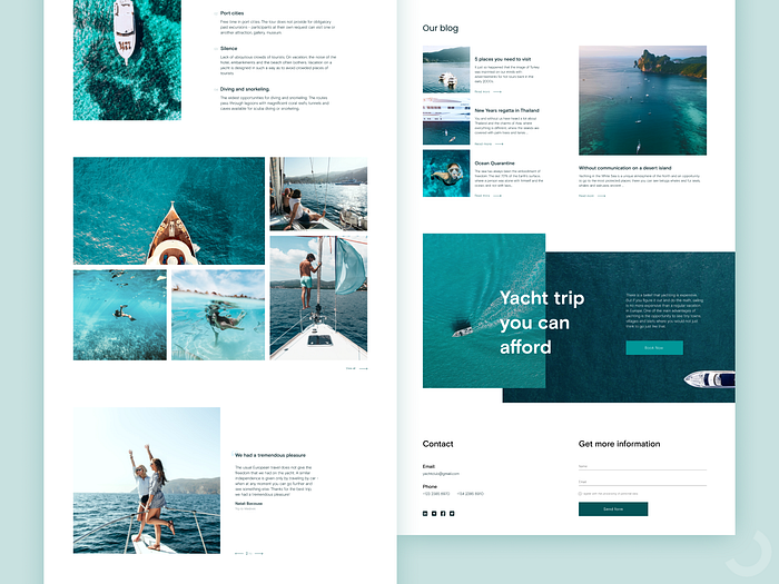 Website Design Concept — Yacht Travel Company by Awesomic on Dribbble