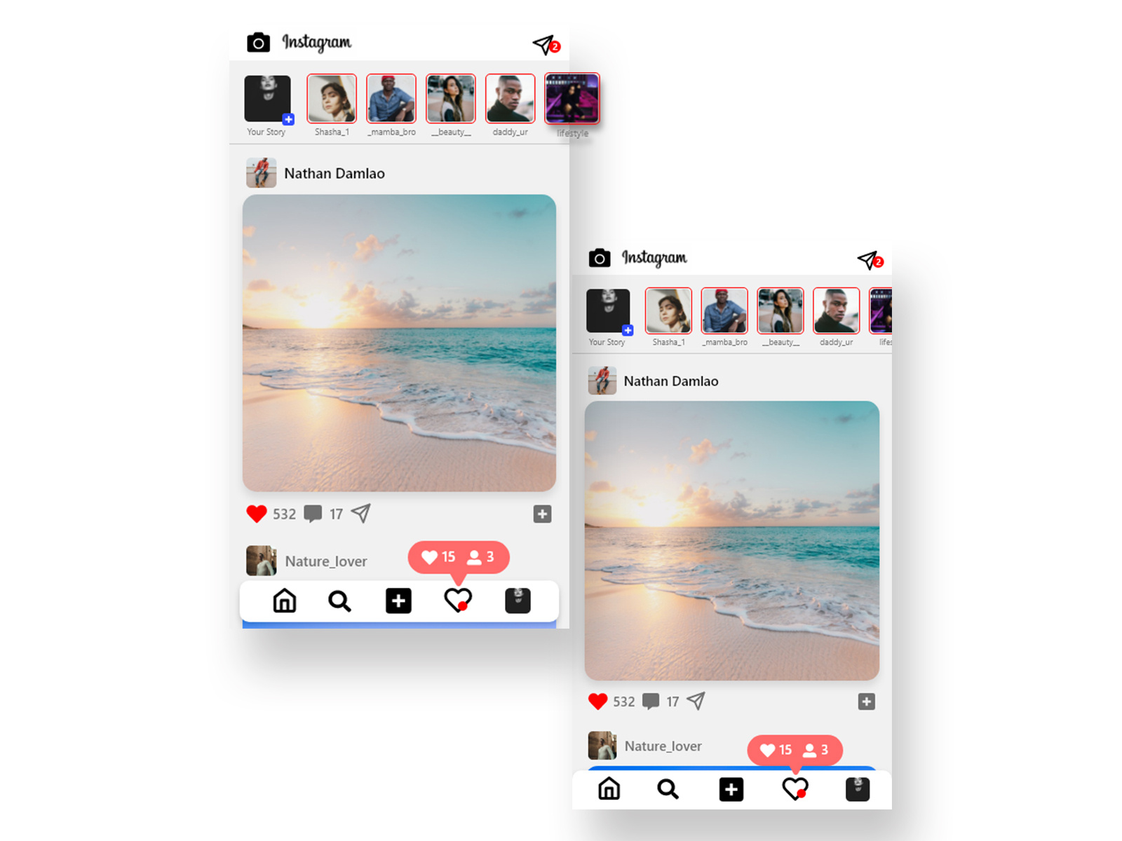Instagram UI Remastered by Kaizen Studio on Dribbble