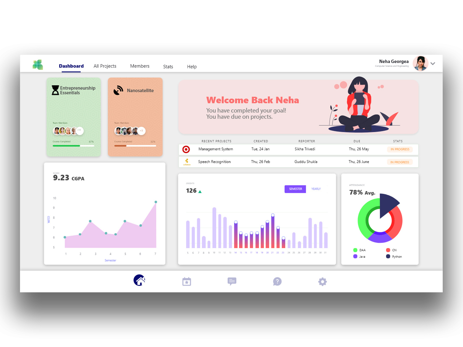 Student Dashboard White UI by Kaizen Studio on Dribbble