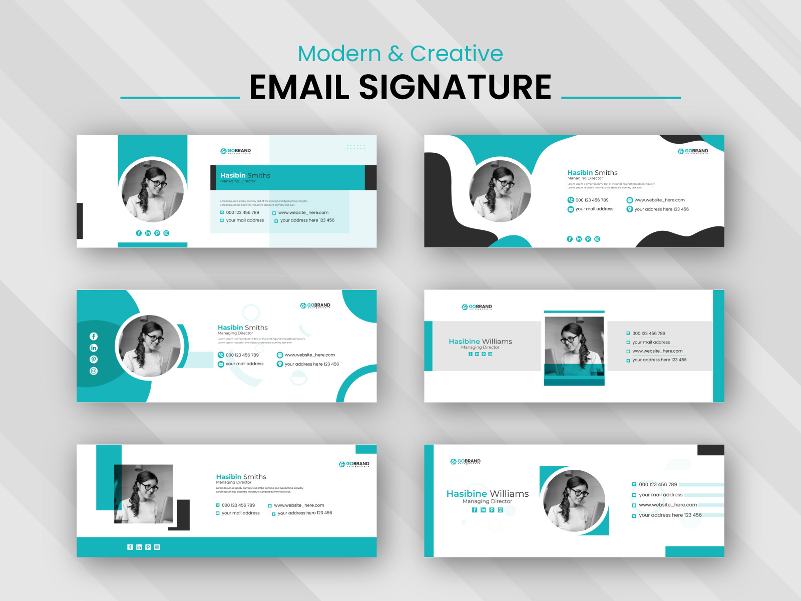 Modern & Creative Email Signature Template Design by Obydullah on Dribbble