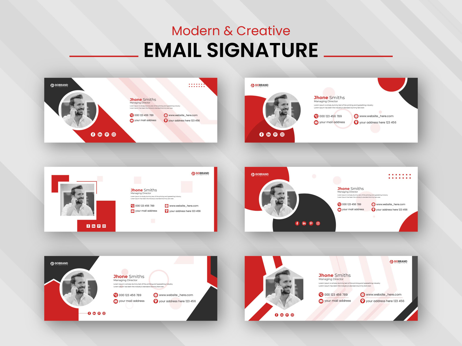 Modern & Creative Email Signature Template Design by Obydullah on Dribbble