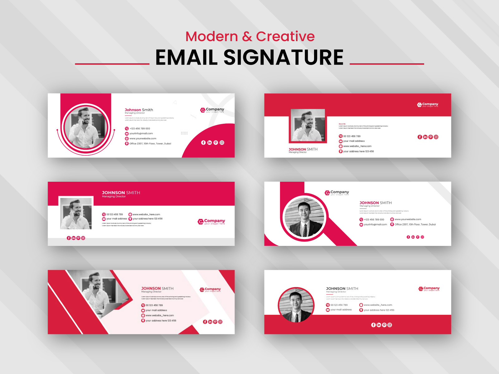 Modern Email Signature Designs by Obydullah on Dribbble